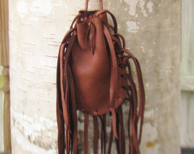 Native American Medicine Bag Mahogany Color Deer Leather | Etsy