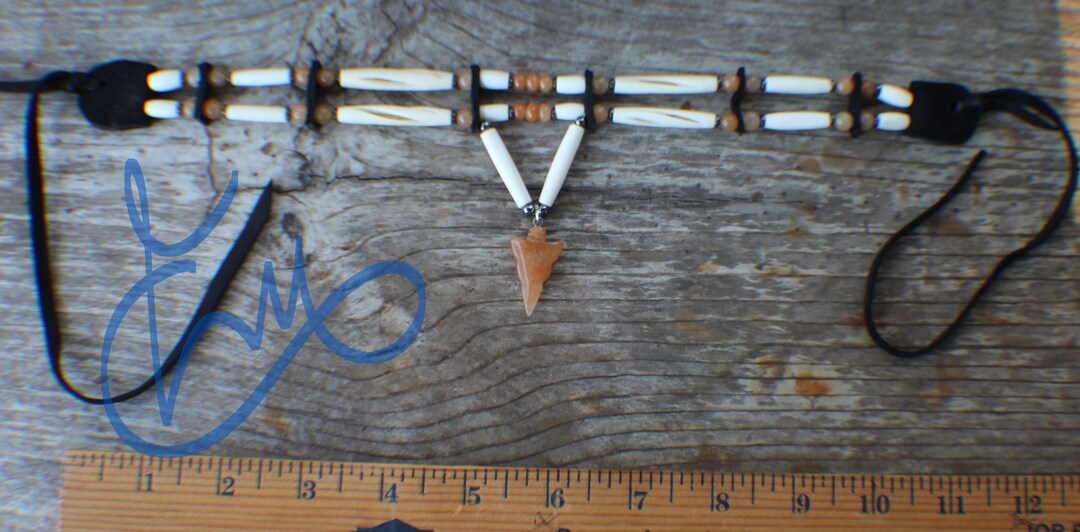 Native American Choker W/ Peach Aventurine Arrowhead Cherokee Made ...