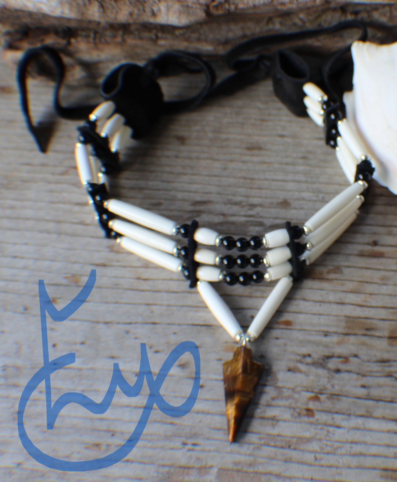 Native Choker W/ Tigers Eye Arrowhead Cherokee Made William - Etsy
