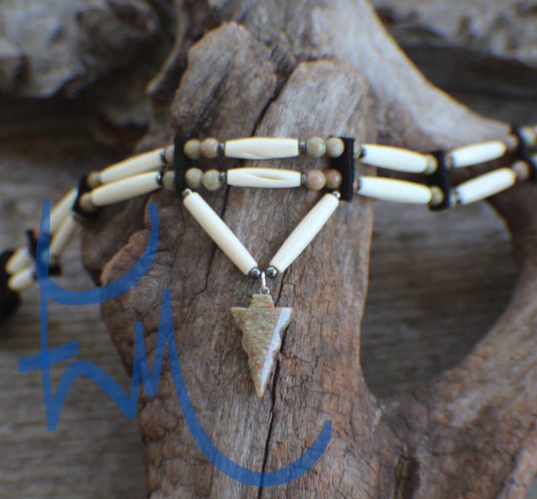 Native American Choker W/ Autumn Jasper Arrowhead Cherokee Made William ...