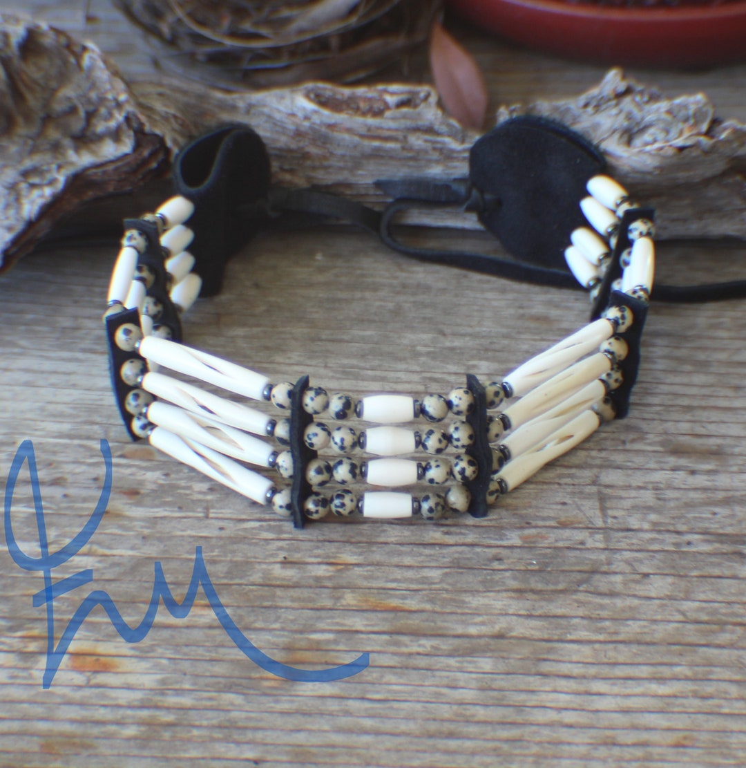 Native American Choker W/ Dalmatian Jasper Cherokee Made William Lattie ...