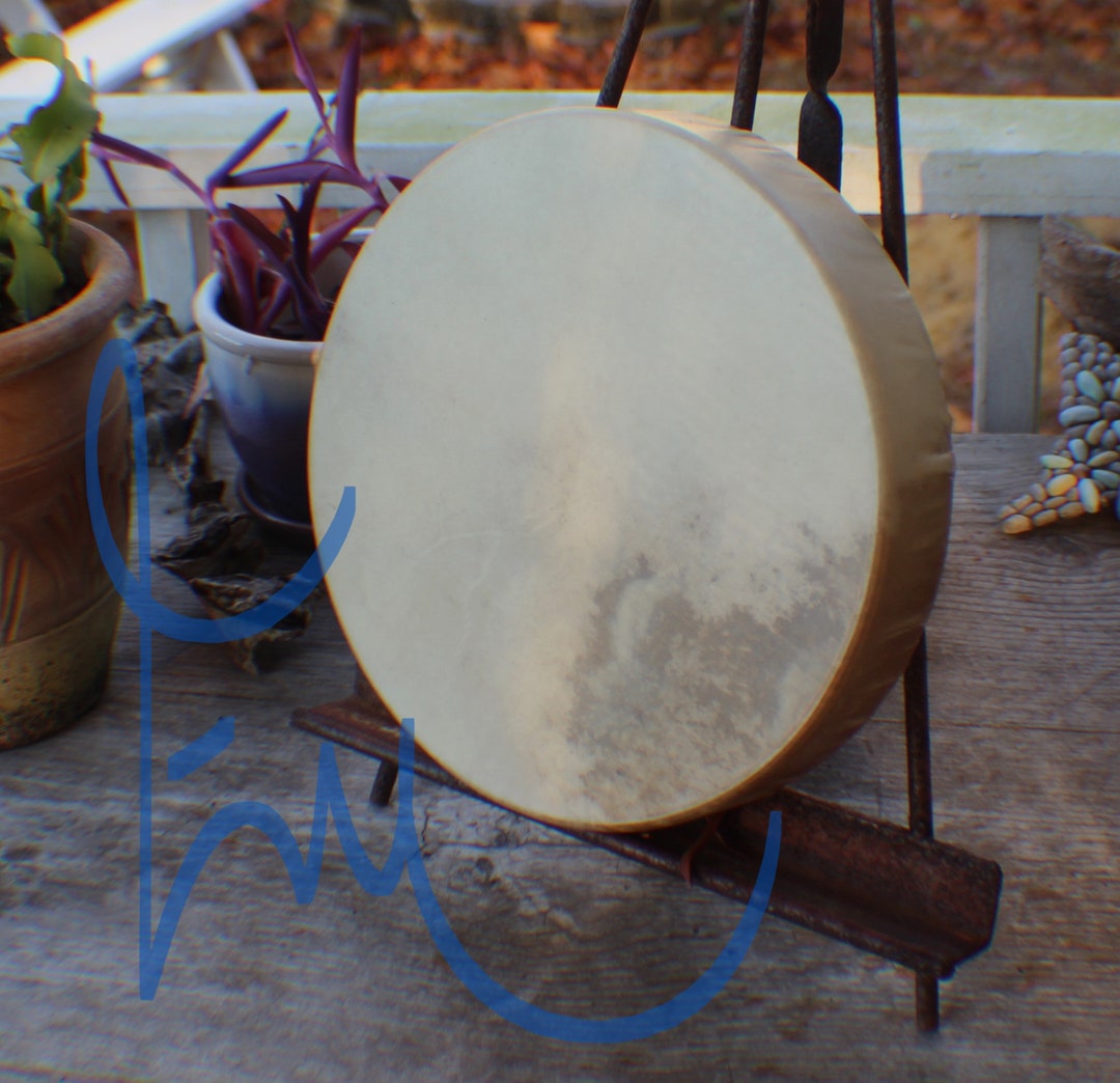 10 Deer Hide Hand Drum Native American Made William Lattie Cherokee ...