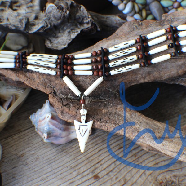 Native Bone Necklace - Etsy