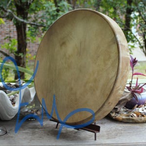 22" Elk Hide Hand Drum Native American Made William Lattie Cherokee ...