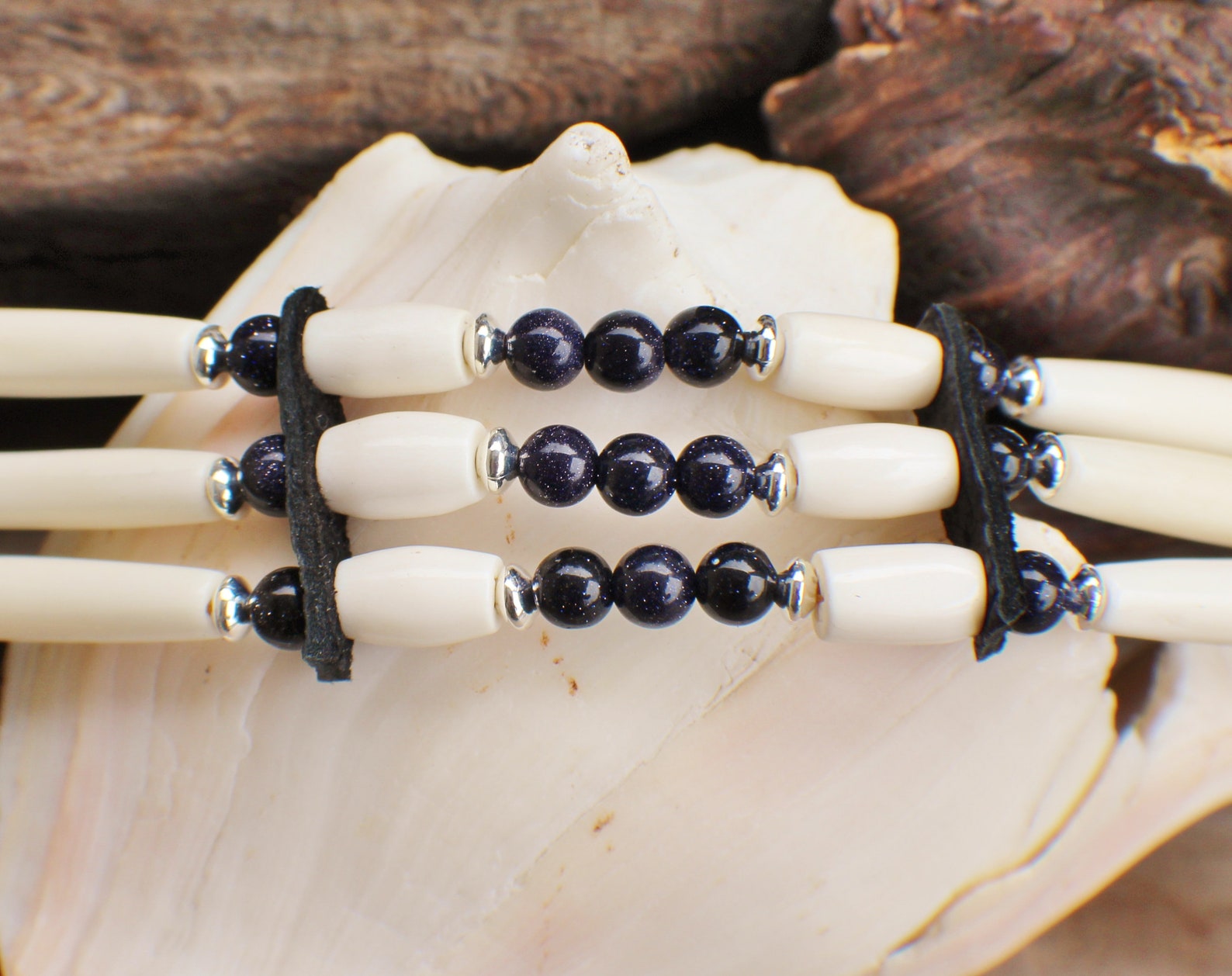 Native Choker W/ Blue Goldstone 3 Std Cherokee Made William Lattie ...