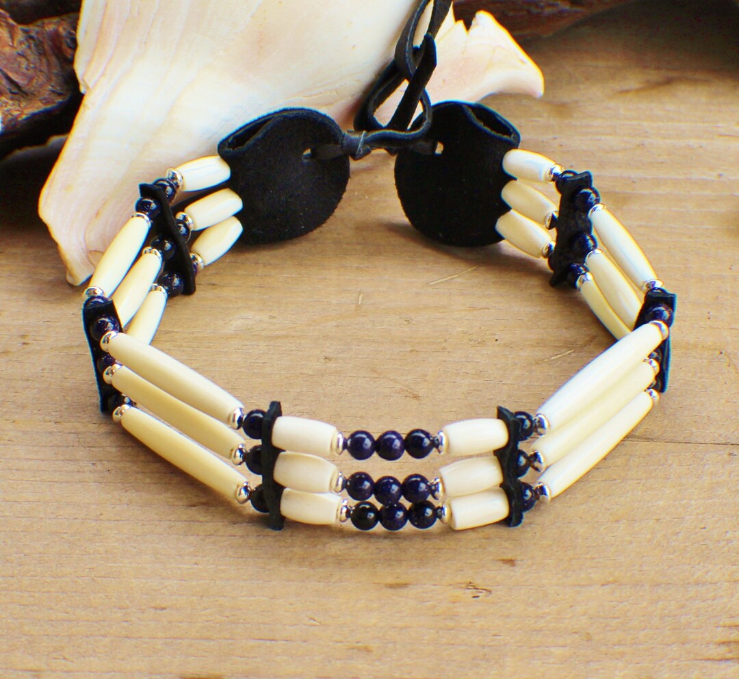 Native Choker W/ Blue Goldstone 3 Std Cherokee Made William Lattie ...