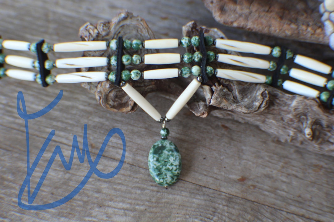 Native American Choker W/ Tree Agate Cherokee Made William Lattie Comes ...
