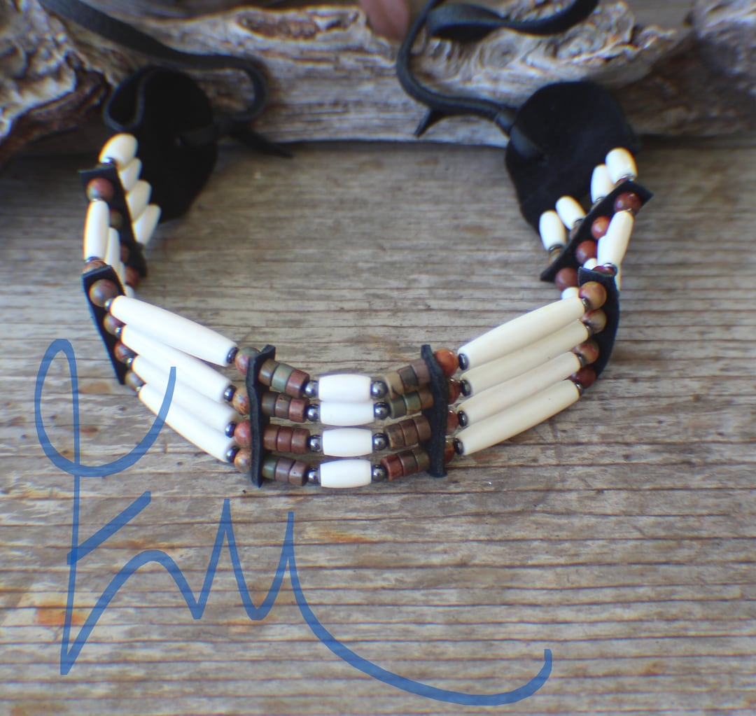 Native American Choker W/ Jasper Cherokee Made William Lattie Comes W ...