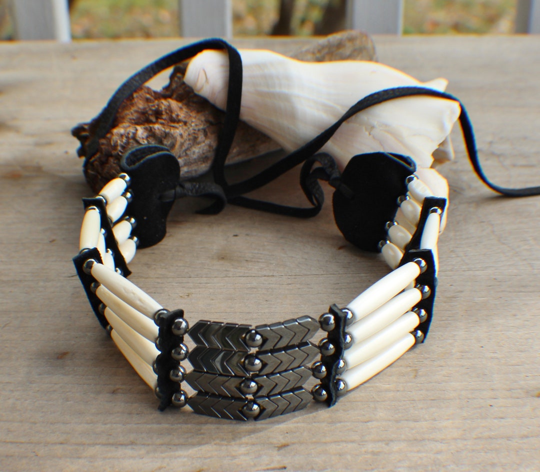 Native American Choker W/ Hematite 4 Std William Lattie Cherokee Comes ...