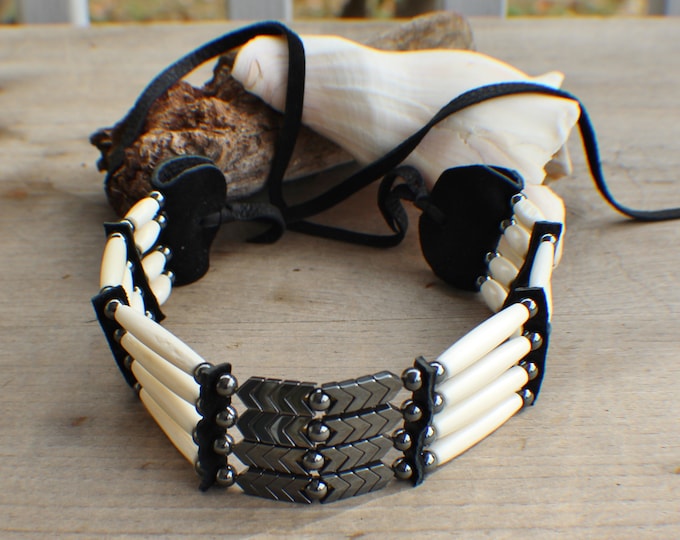 Native American Choker W/ Hematite 4 Std William Lattie Cherokee Comes ...