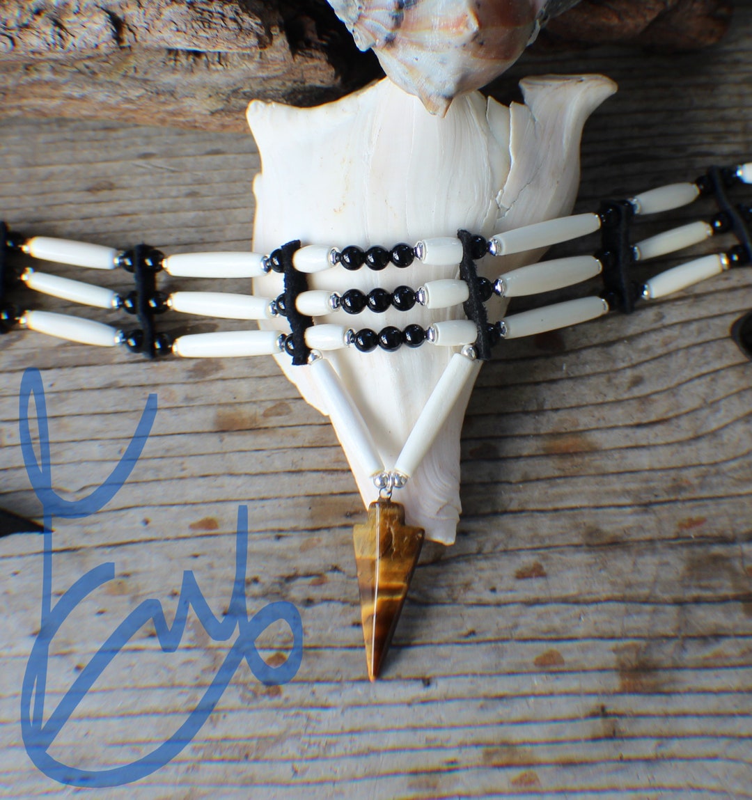 Native Choker W/ Tigers Eye Arrowhead Cherokee Made William Lattie ...