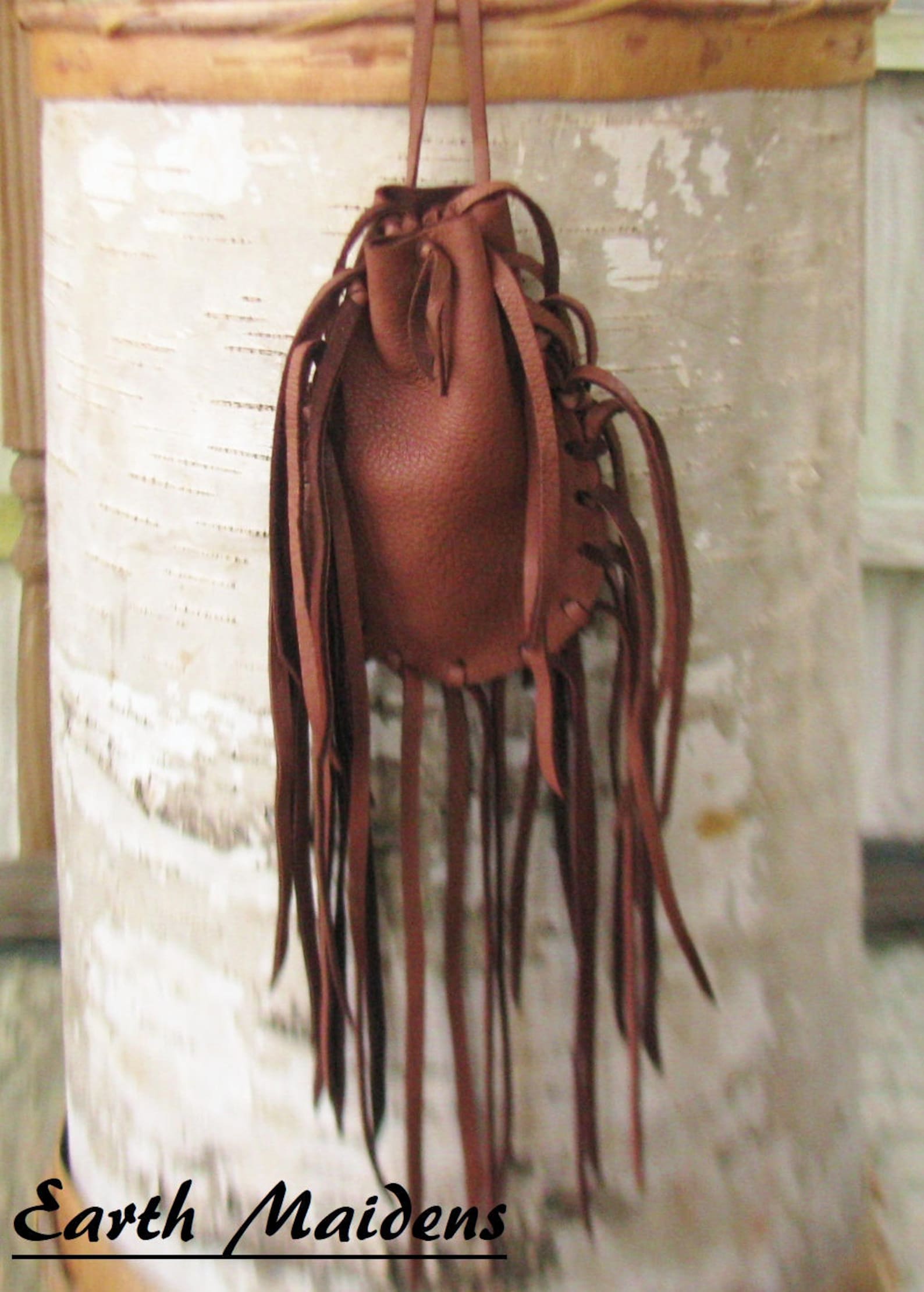 Native American Medicine Bag Mahogany Color Deer Leather William Lattie ...