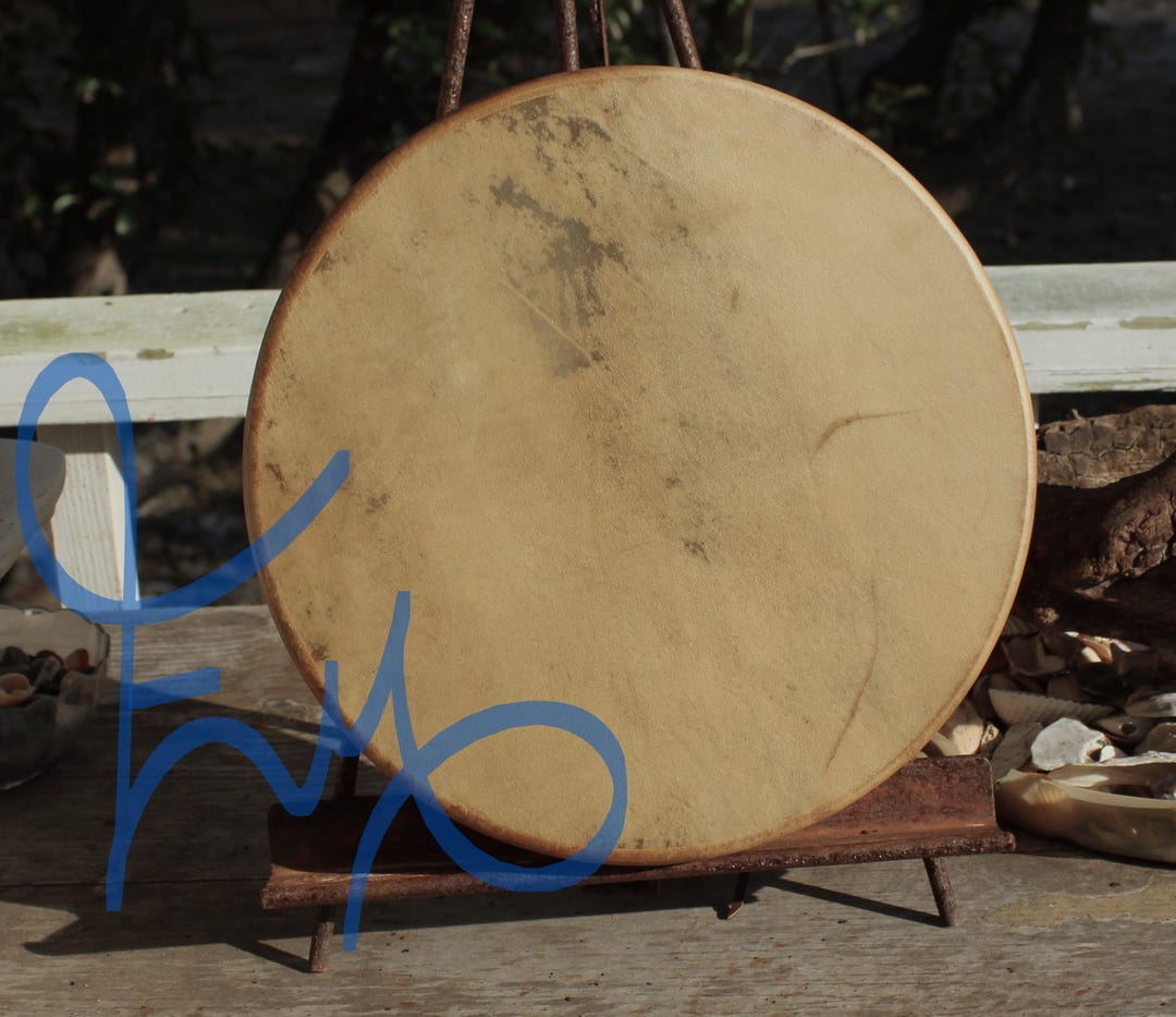 12" Deer Hide Hand Drum Native American Made William Lattie Cherokee ...