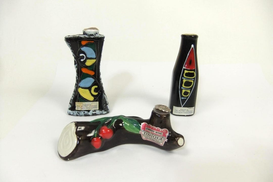 Vintage 1969 DRIOLI Miniature Abstract Ceramic Art Wine Bottles - Etsy