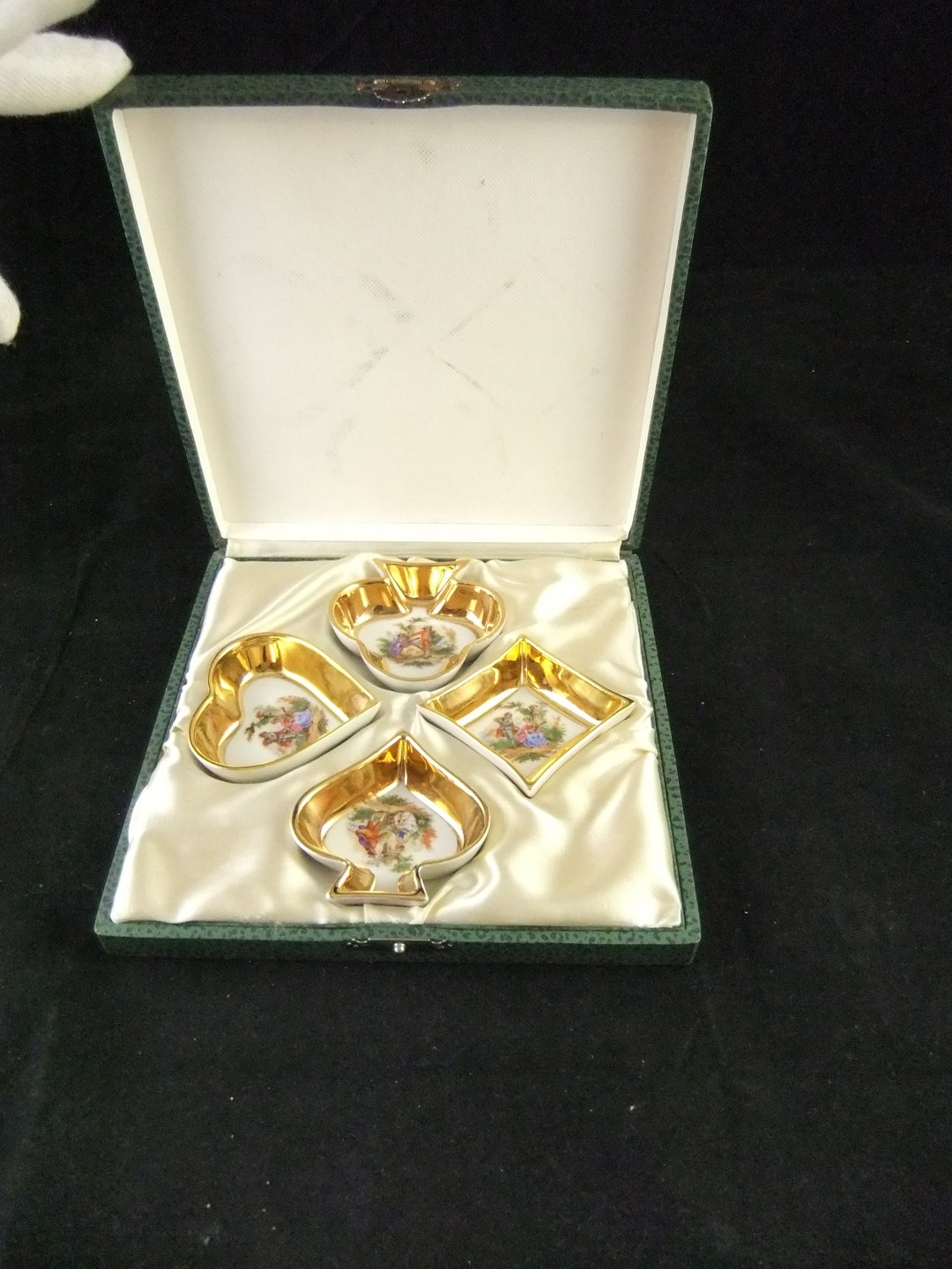 Limoges Playing Card Suits Dishes or Ashtrays Spades Hearts Clubs ...