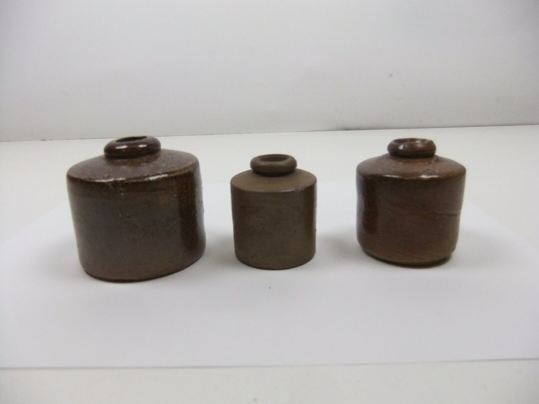 Vintage or Antique Clay Salt Glazed Ink Bottles or Inkwells - Etsy