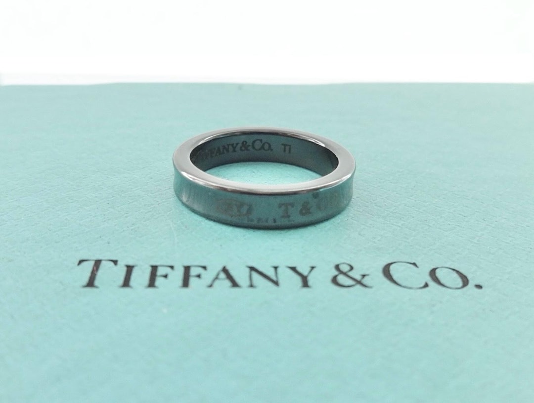 Authentic Tiffany & Co. 1837 Narrow Titanium Ring T Co Concave Thin Band Ring Size 5 - Etsy