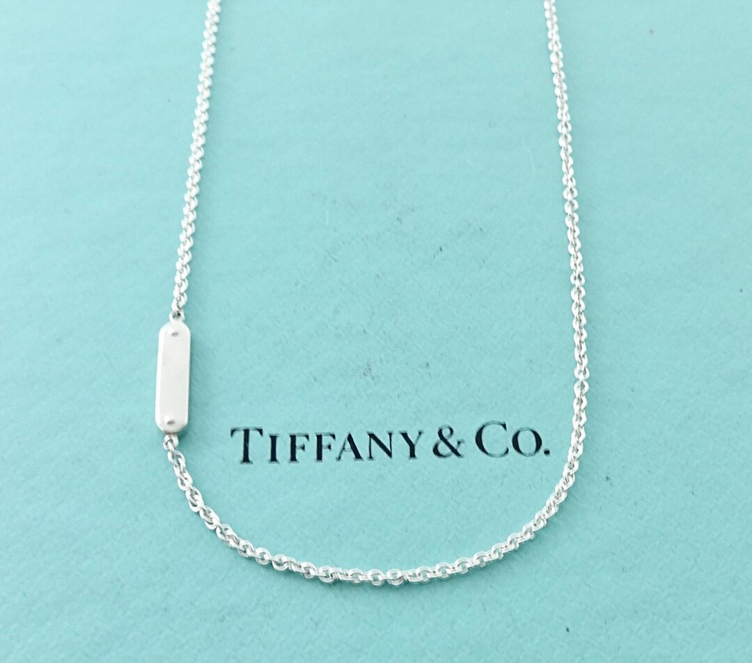 Authentic Tiffany & Co. Mini Tag Necklace Sterling Silver 16 Inch Chain ...