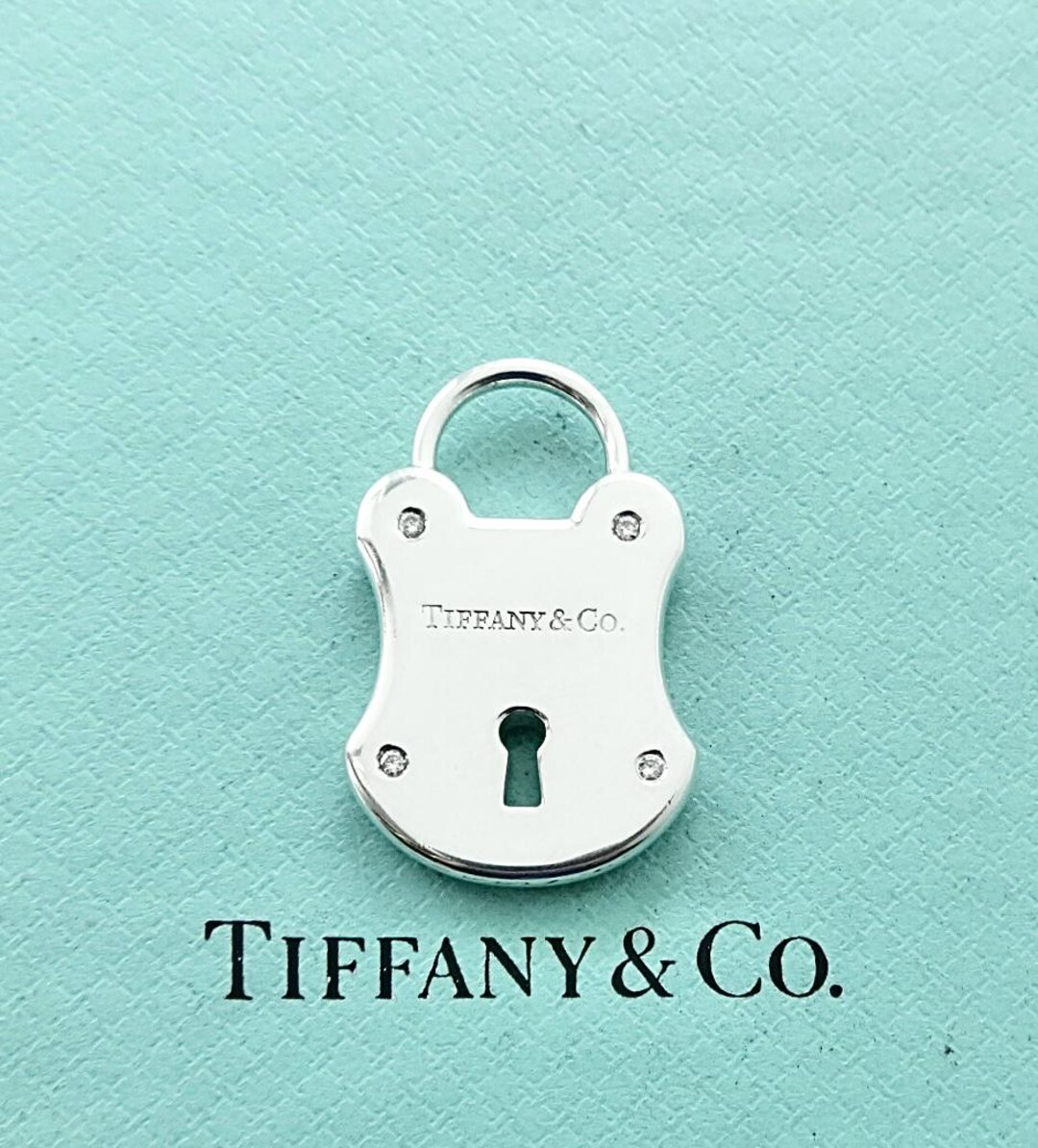 Authentic Tiffany & Co. Diamond Lock Charm Sterling Silver Keyhole ...
