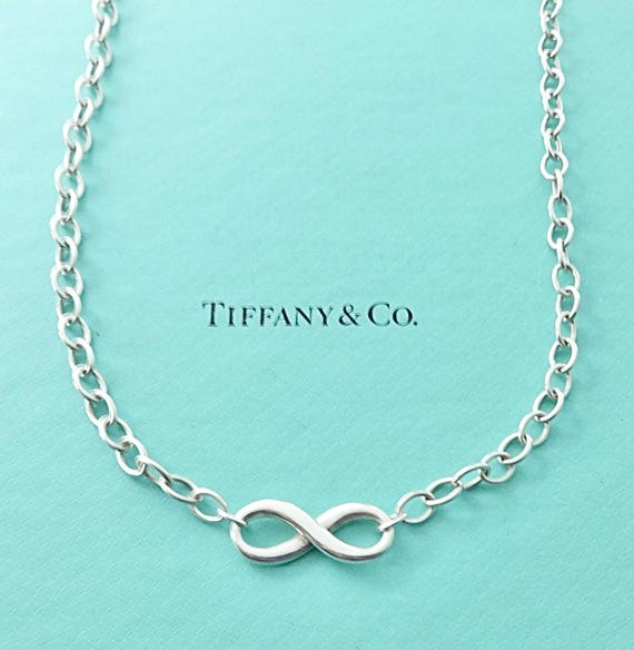 Authentic Tiffany Co. Infinity Necklace Sterling Silver Figure 8 Round Link Necklace Etsy