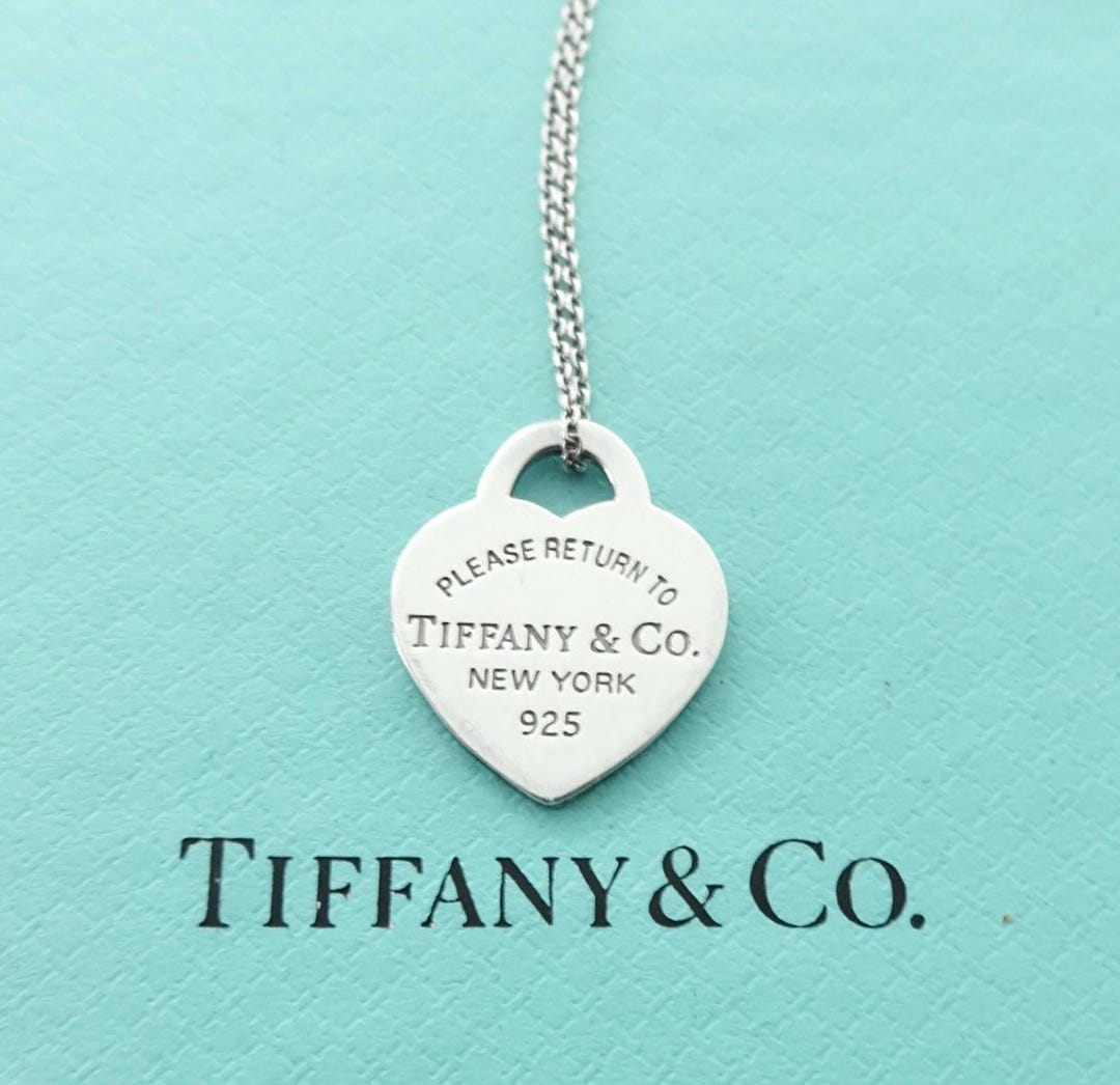 Authentic Return to Tiffany Small Heart Tag Necklace Sterling Silver ...