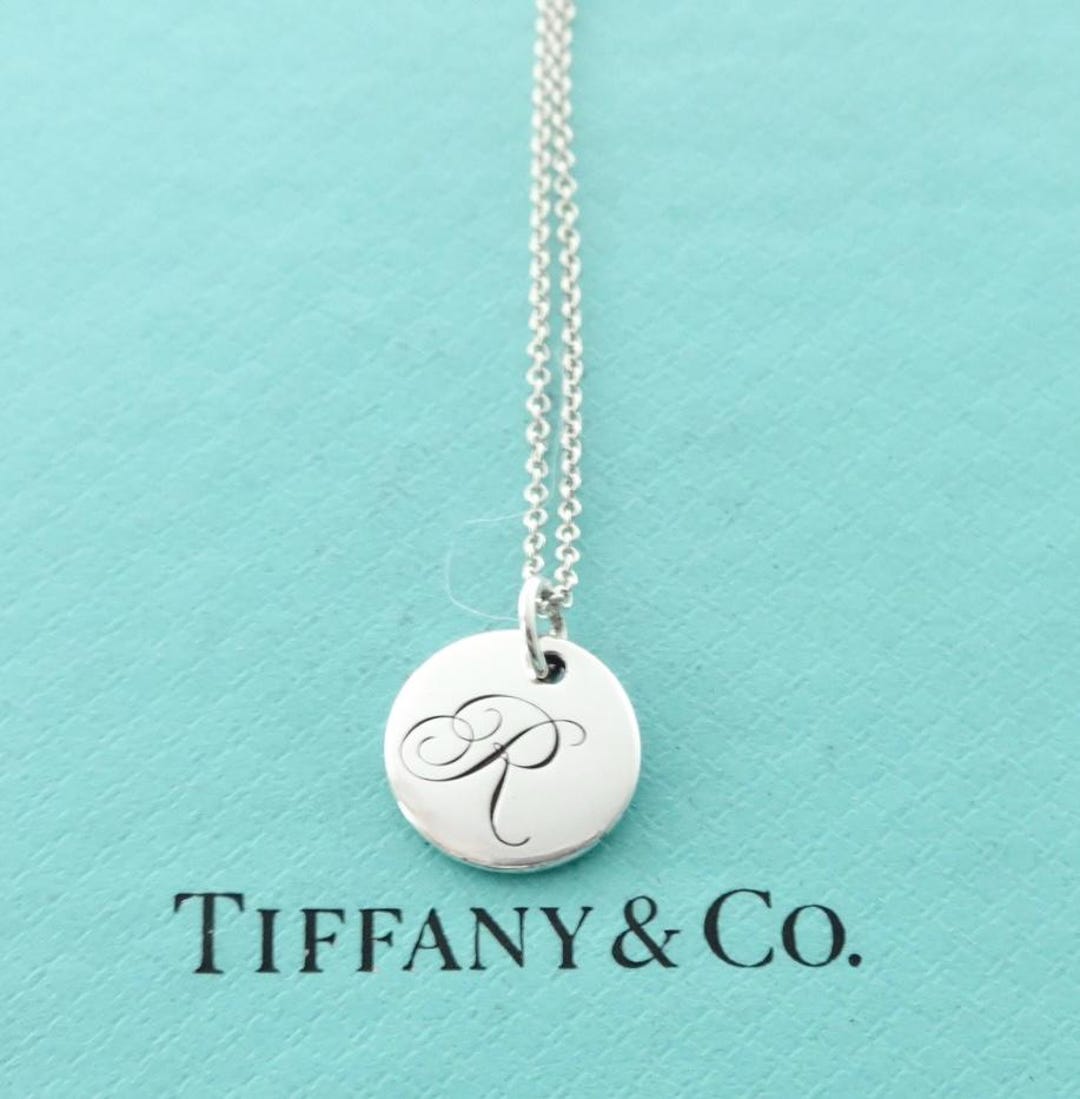 Authentic Tiffany & Co. Notes Alphabet Letter R Necklace Charm Script ...