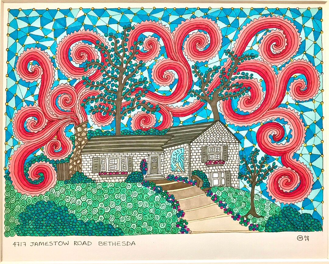 Original Handmade House Portrait, Custom Art, Architectural Rendering ...