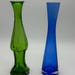 Glass Bud Vases Stand 8" One Blue One Green - Etsy