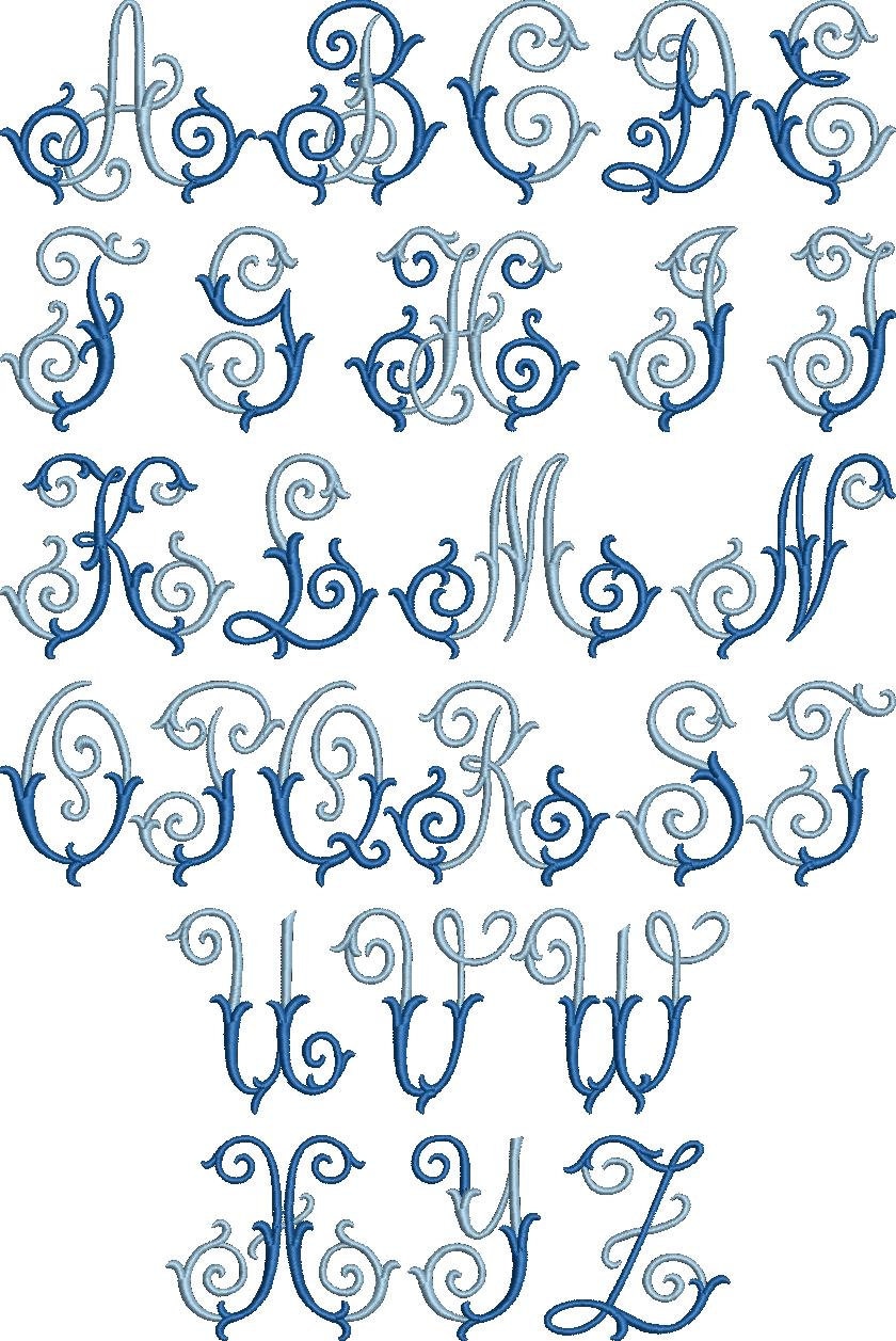 Lala Monogram Alphabet for Embroidery - Etsy UK