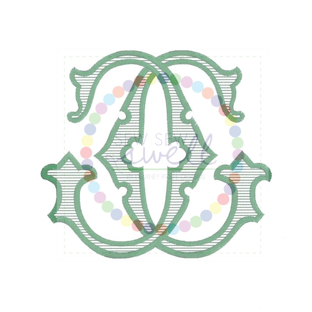 4 Inch GG Double Intertwined Vintage Antique Monogram for Embroidery - Etsy