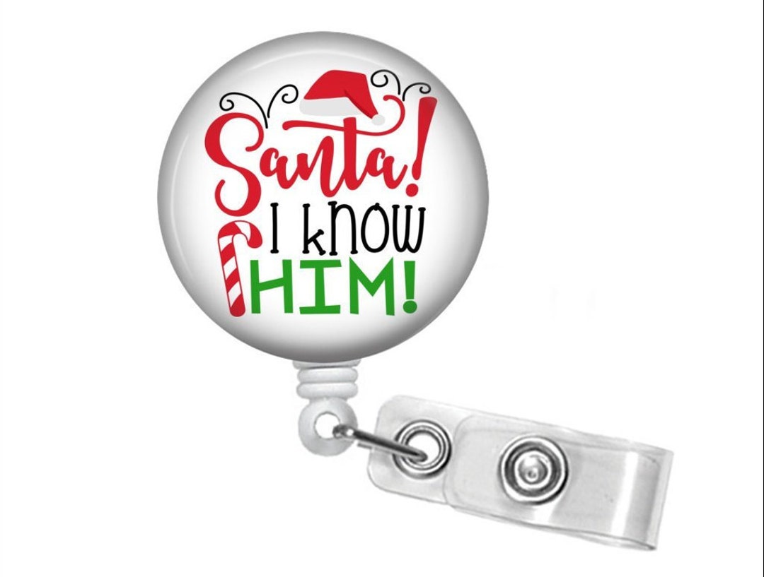 Buddy the Elf Badge Reel, Santa I Know Him Badge Reel, Christmas Badge ...