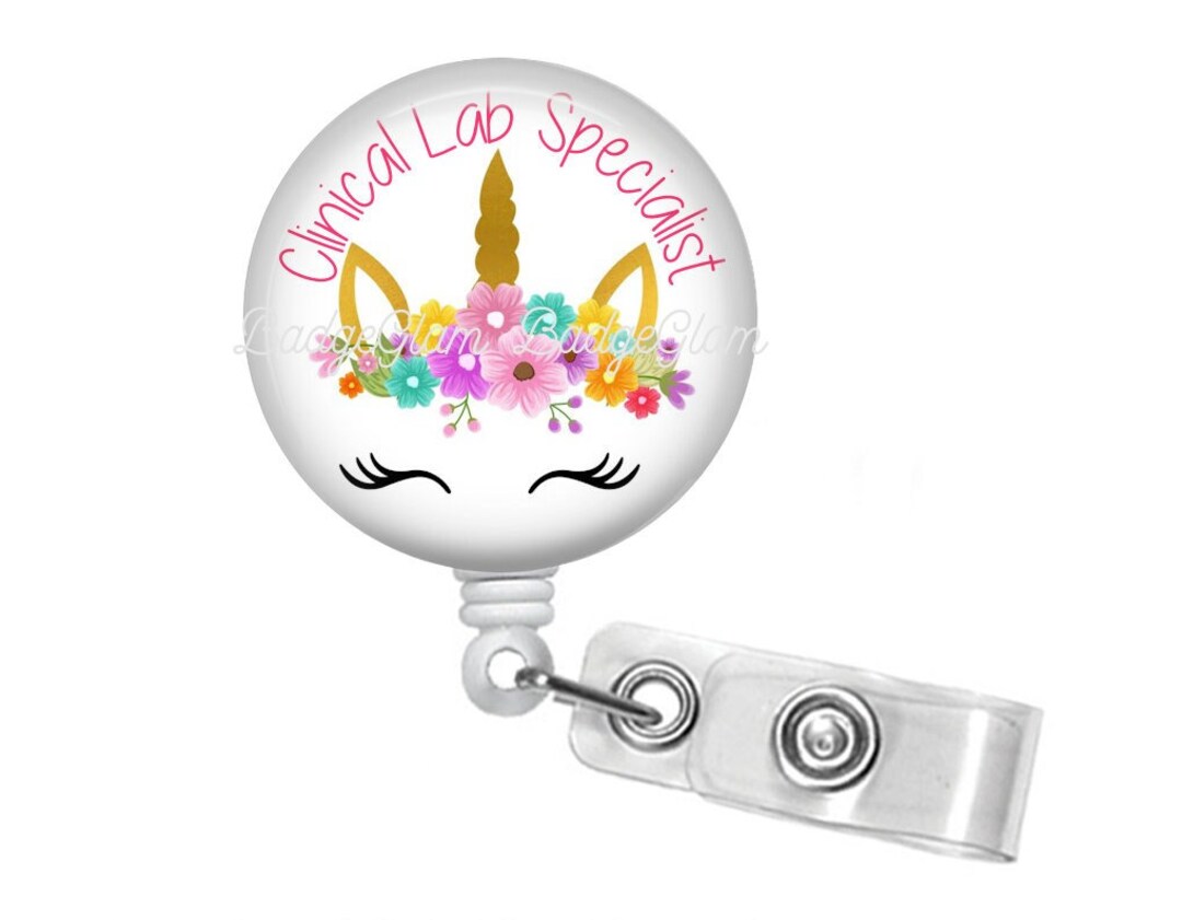 Clinical Lab Specialist Badge Reel - Unicorn Badge Reel -1.5 ...