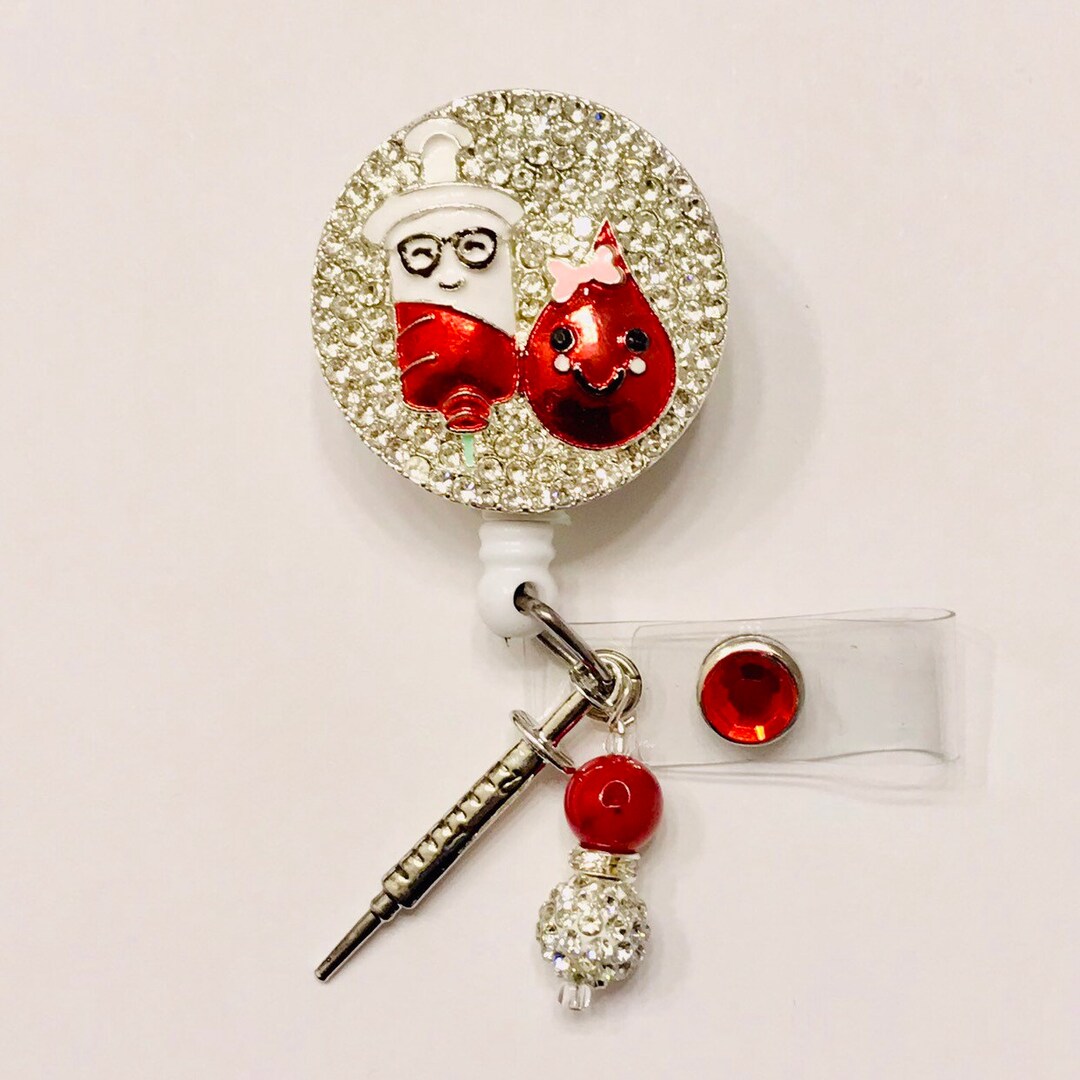 Lab Techbadge Reel, Blood Draw Badge Reel, Blood Syringe Badge Reel - Etsy