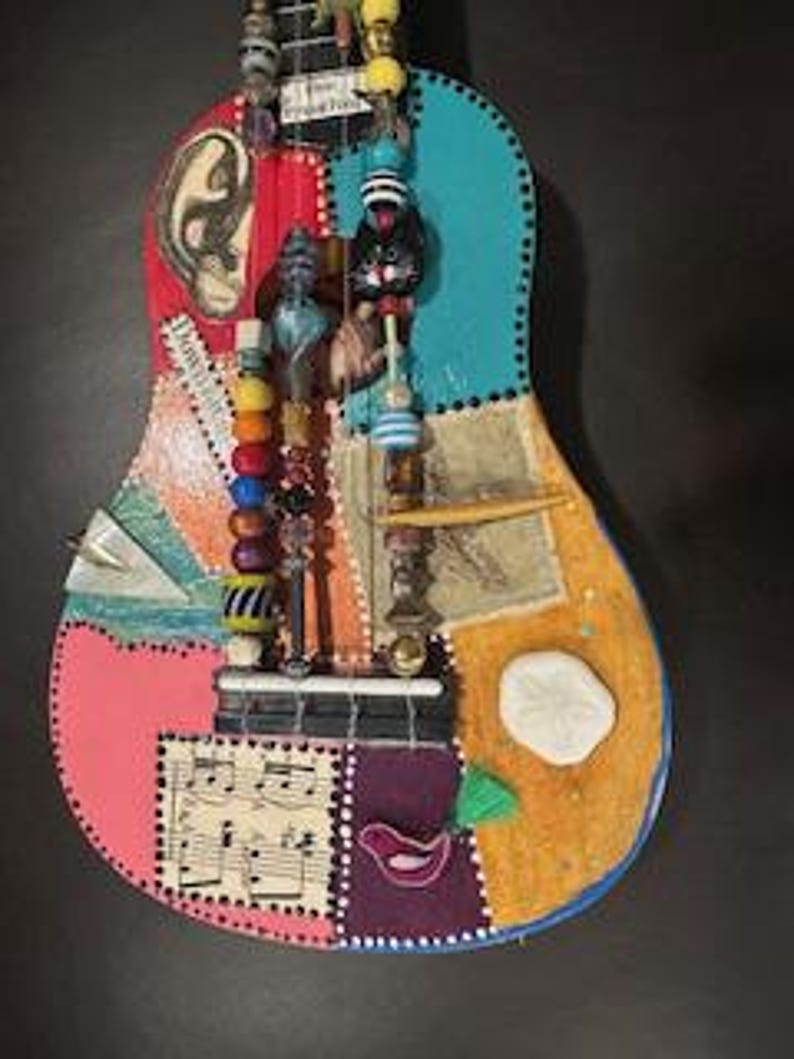 Creative Collage Ukulele - Folk Art - Etsy