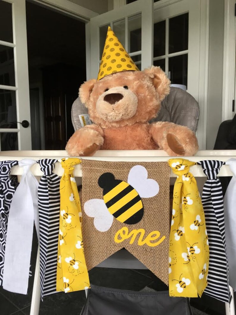 Bumble Bee First Birthday High Chair Banner Smash Cake 1st | Etsy