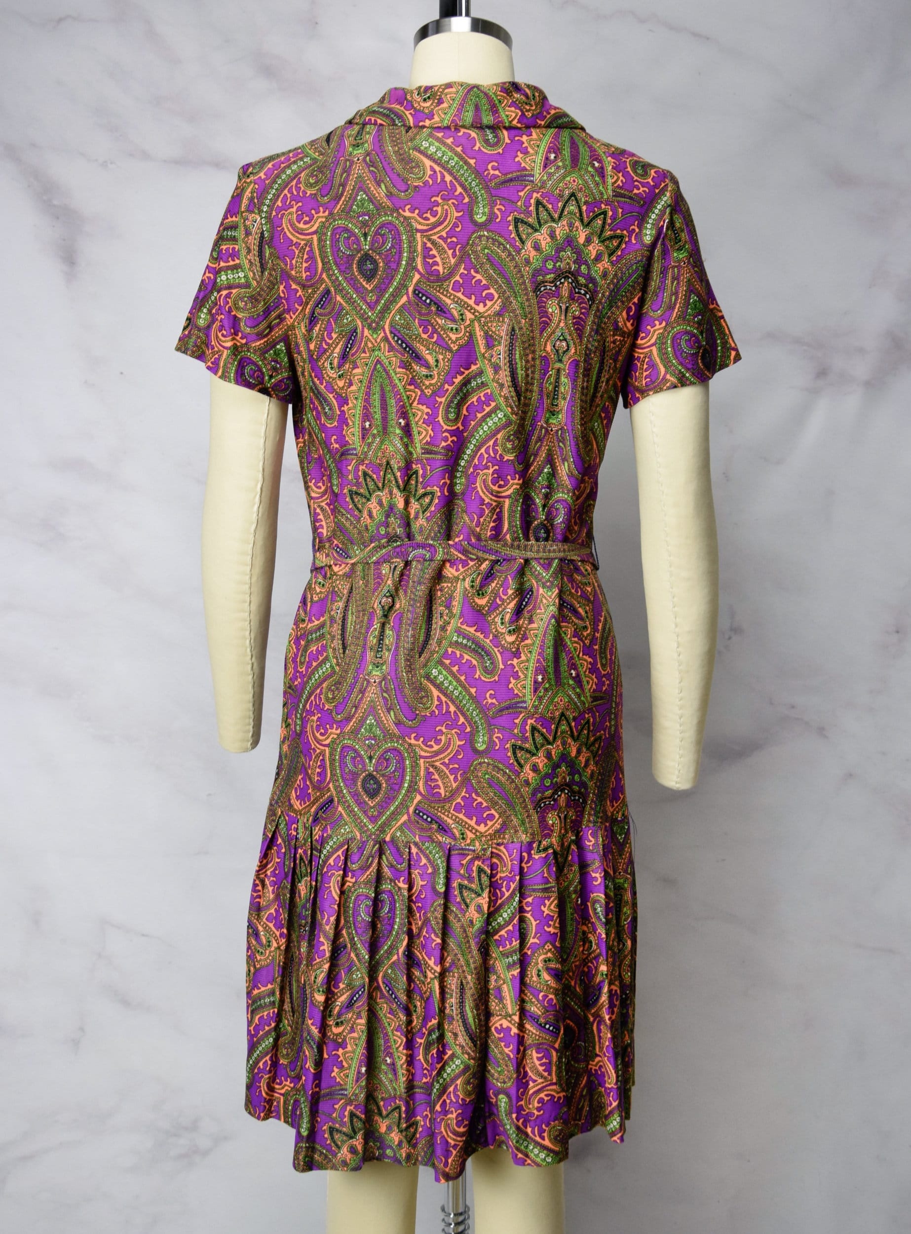 1960s Paisley Dress Size Medium 60s Boho Dress Purple and - Etsy Hong Kong