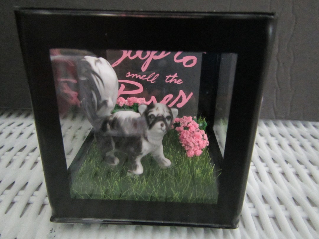 Skunk Miniature Display Diorama Micro Mini 2.5 Picture Cube Stop to ...