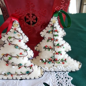 Handmade Christmas Ornament/ Felt Ornament/ Beaded Ornament/ Christmas ...