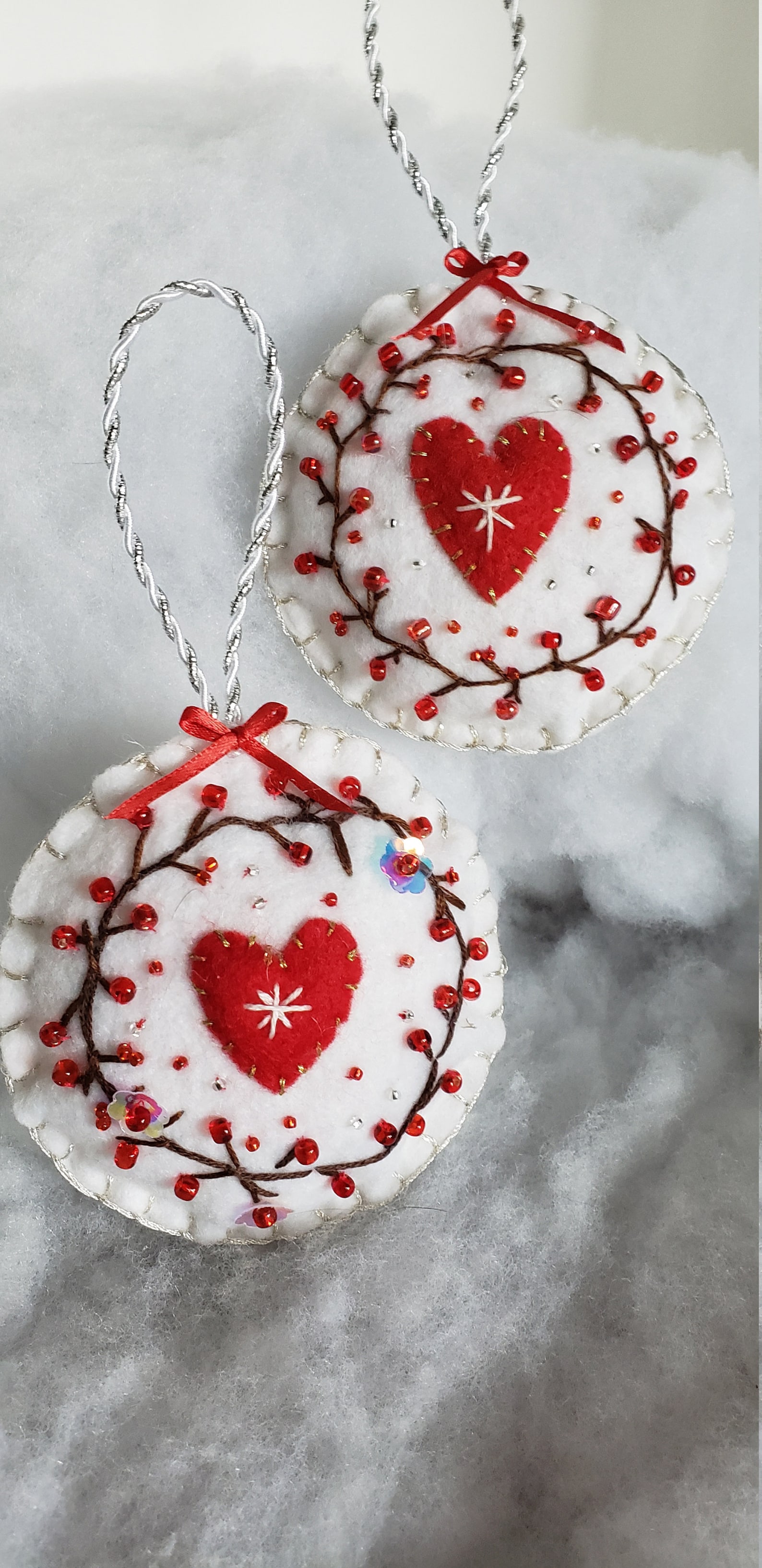 Embroidered Felt Ornaments/ Embroidered Christmas Trees/ - Etsy