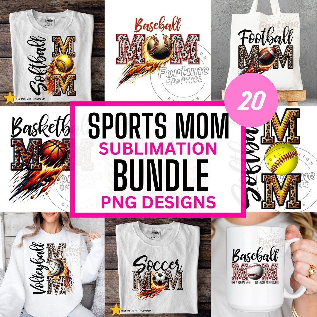 Sports Mom Png Bundle, Sports Mama Png, Soccer Mother Baseball ...