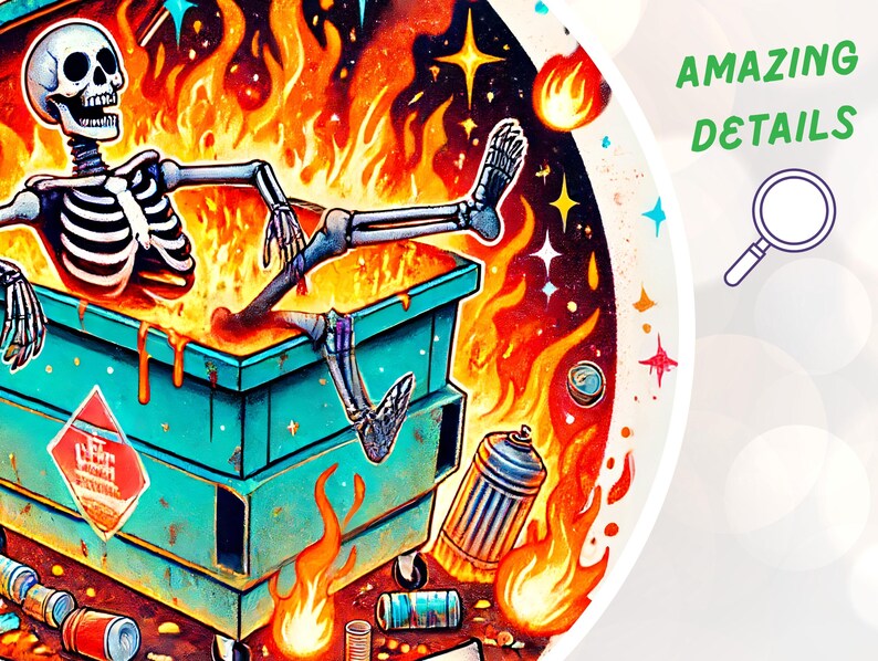 Sarcastic Skeleton Tumbler Wrap, Emotional Dumpster Fire Tumbler Wrap ...