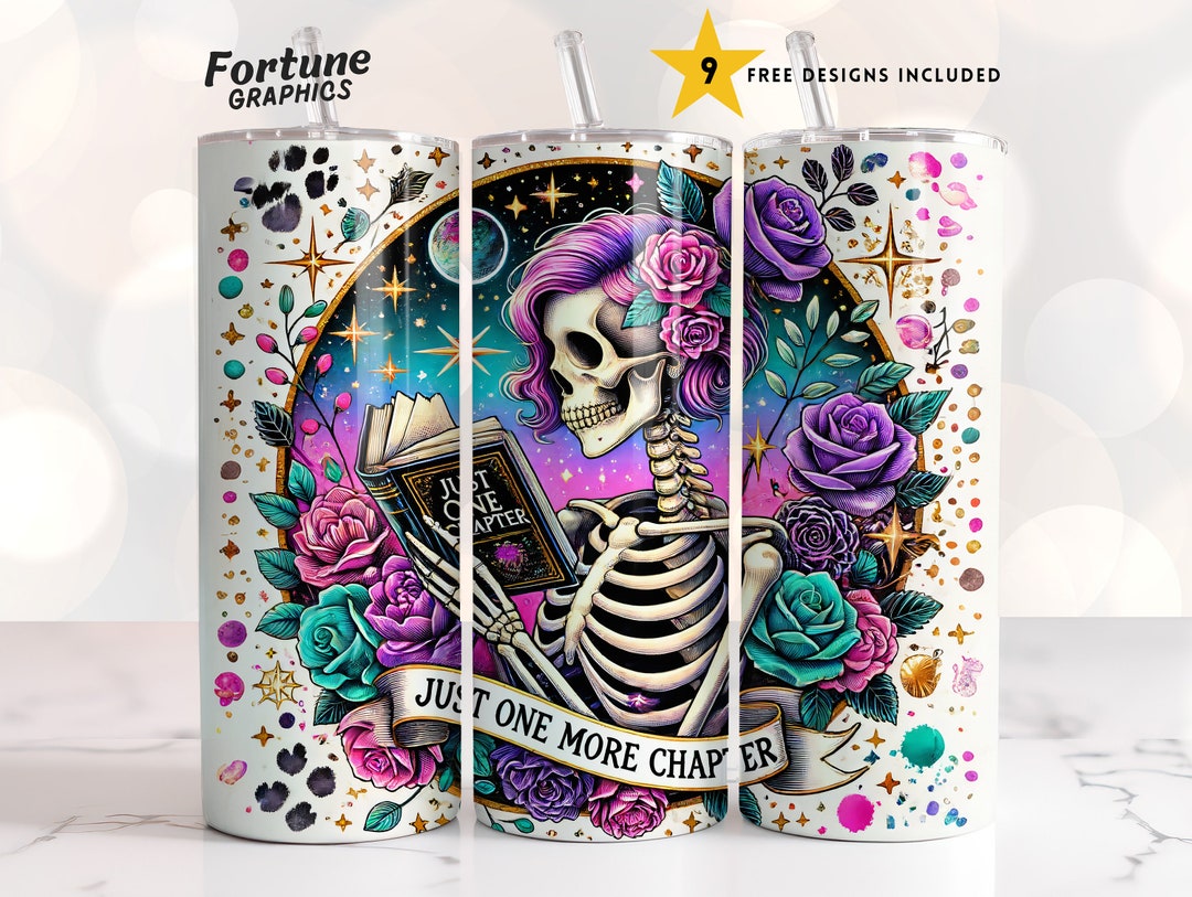 Just One More Chapter Funny Skeleton Reading Book Teacher Gift ...