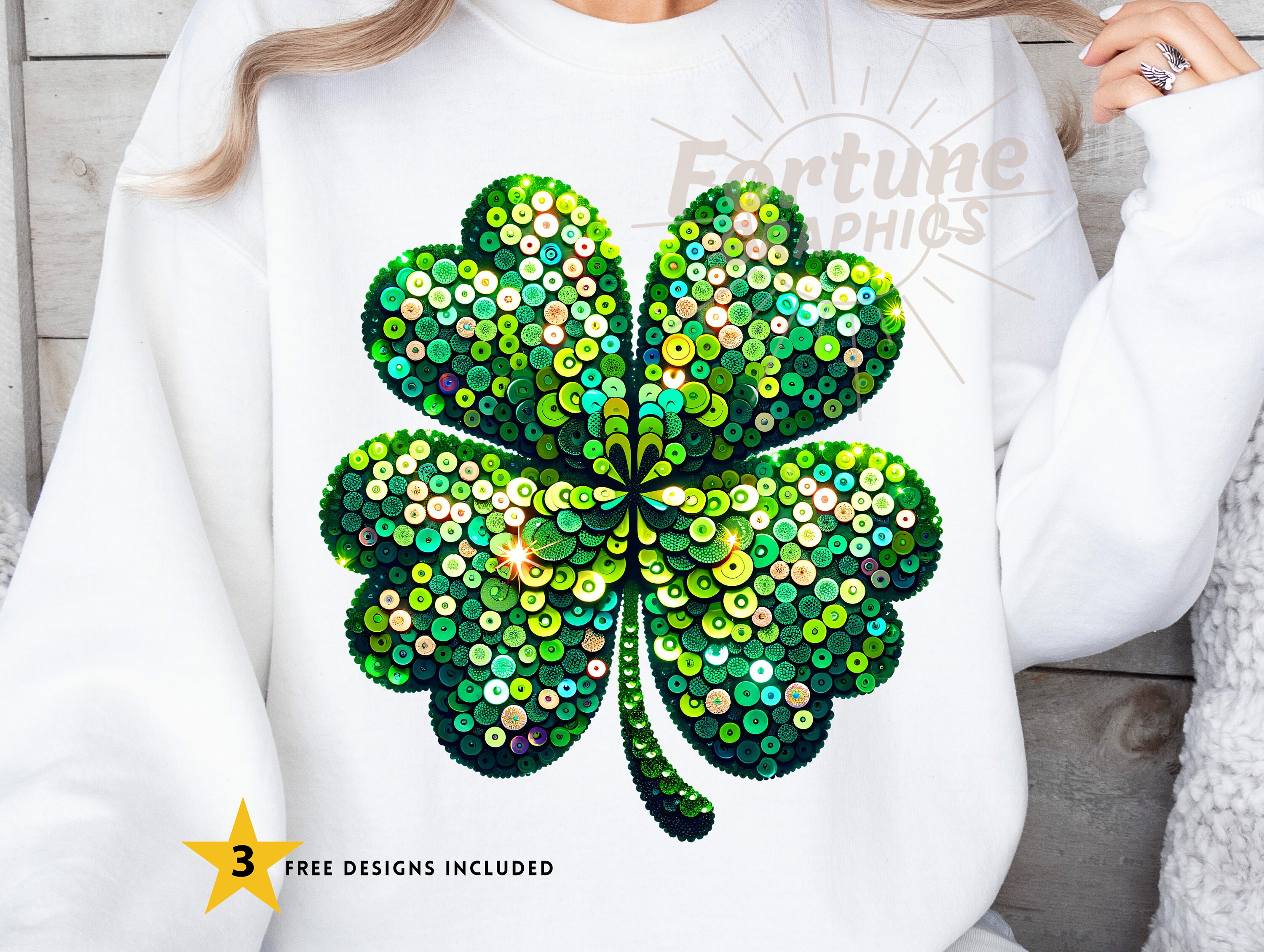 Sparkly Shamrock Png St Patricks Day Clover Faux Sequin Shamrock Png St Pattys Day Sublimation ...