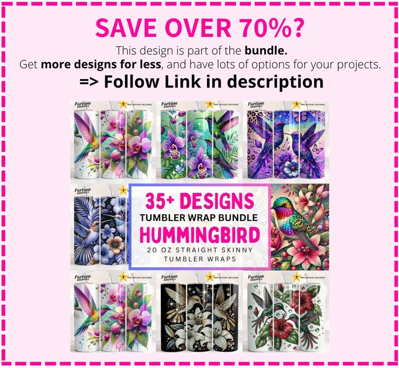 Hummingbird Tumbler Wrap, 20 Oz Skinny Sublimation Tumbler Designs ...