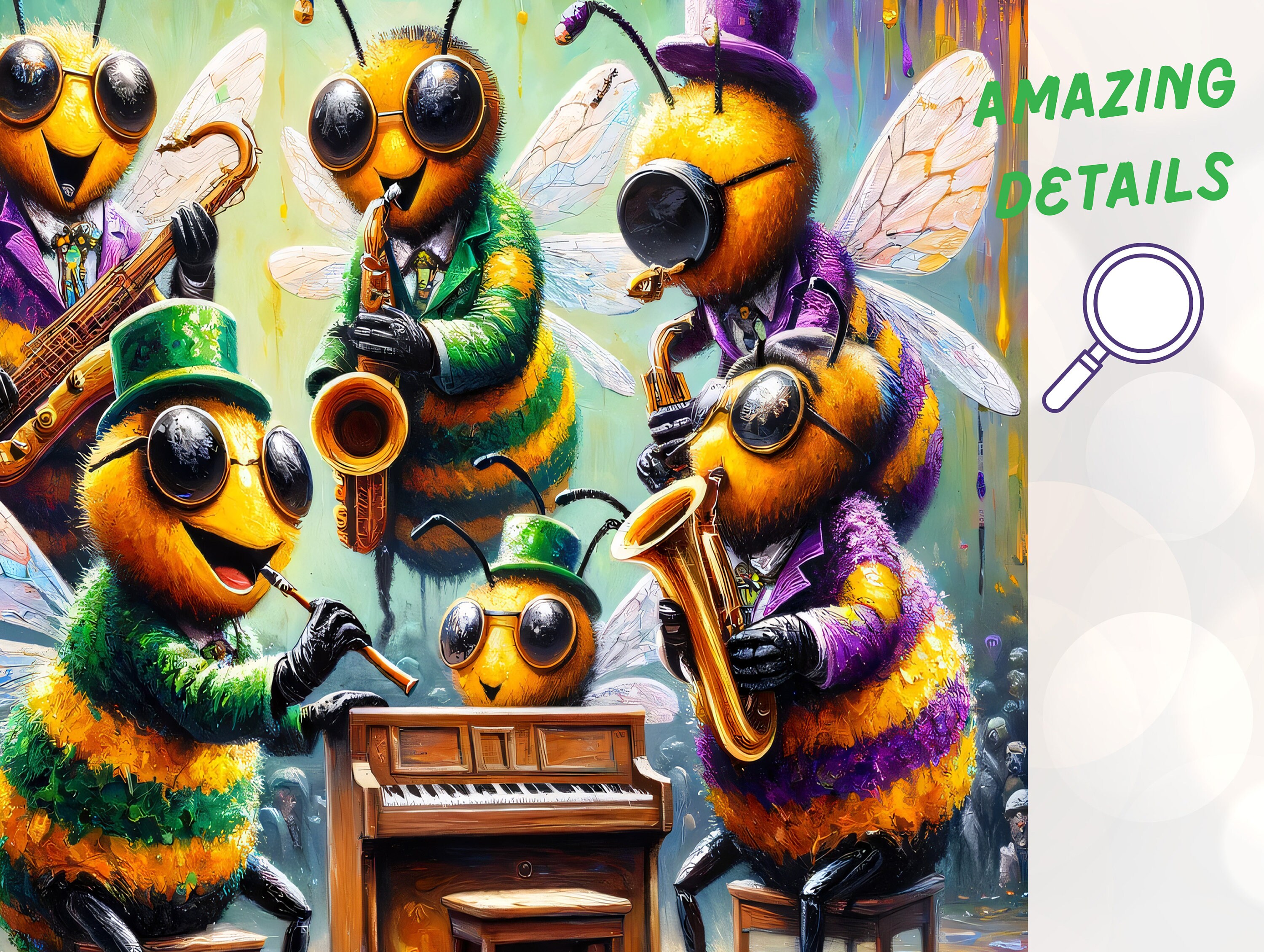Jazz Tumbler PNG Bumble Bee Tumbler Design Mardi Gras Tumbler Wrap 20 ...