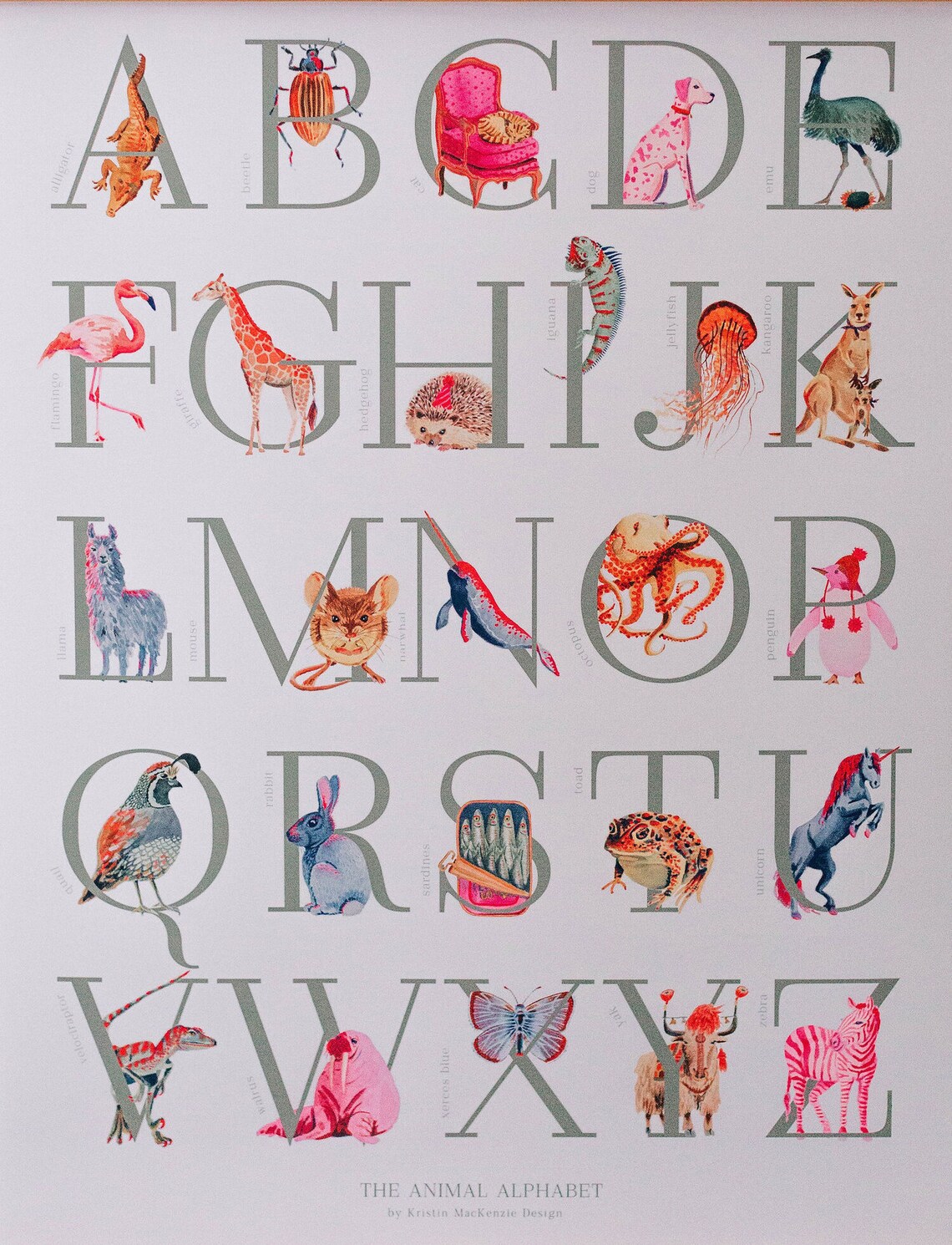 Animal Alphabet Giclée Art Print - Etsy