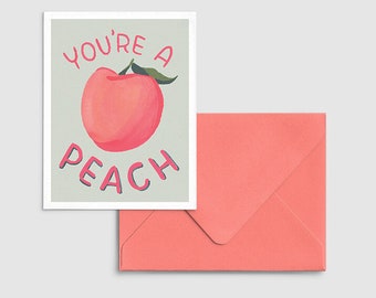 You're a Peach Greeting Card or Notecard Set - Etsy