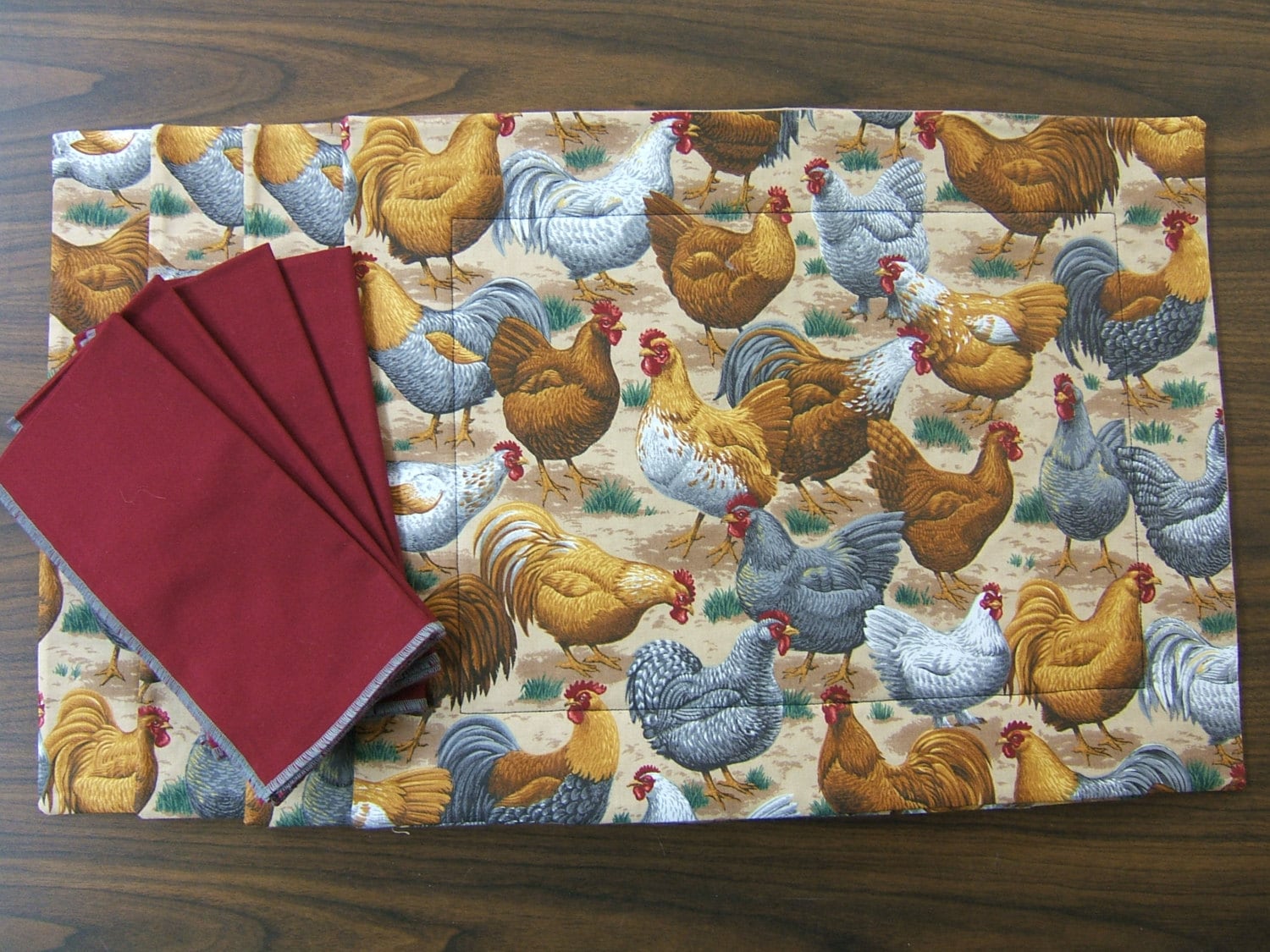 Country Themed, Placemat and Napkins, Table Decorations, Chicken ...