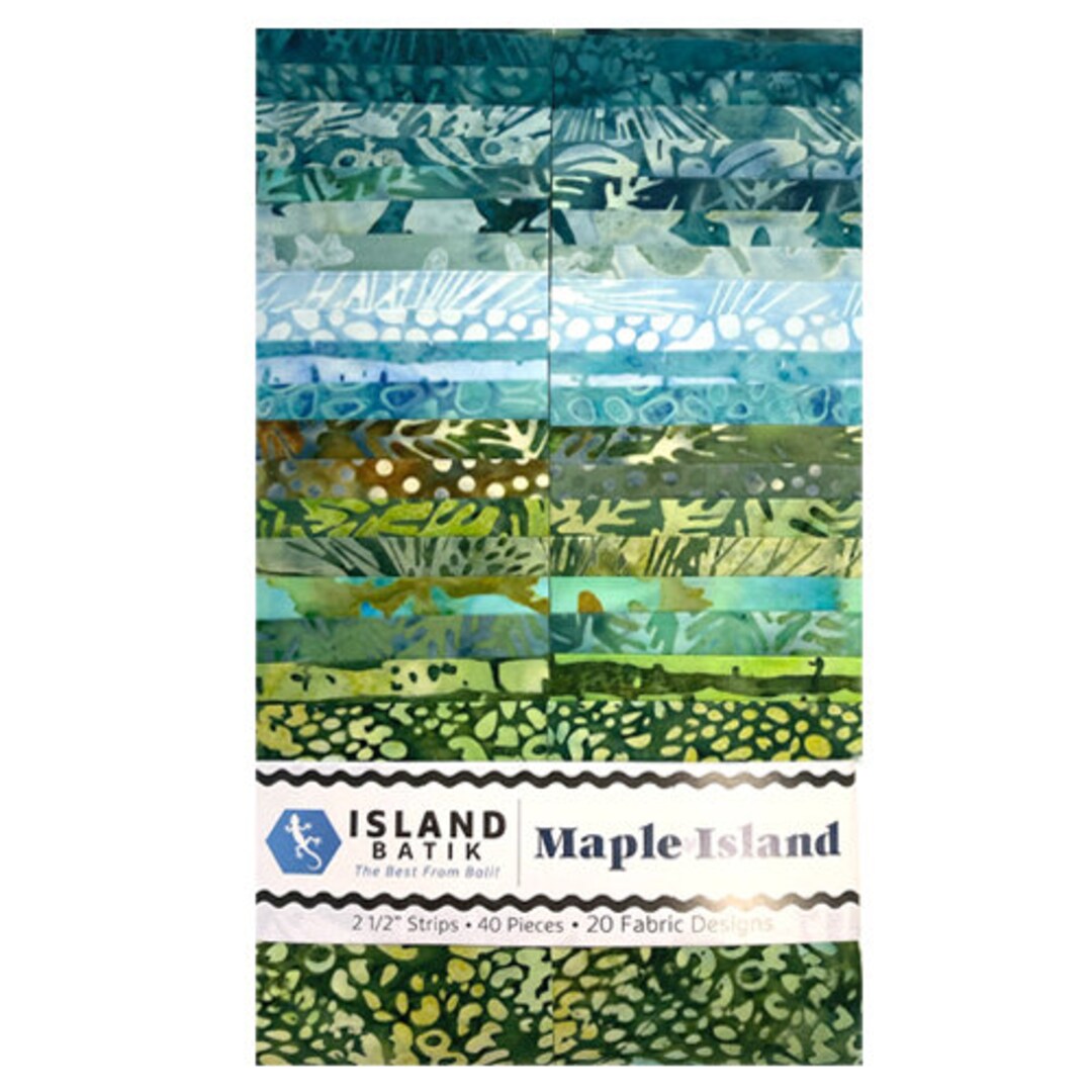 Maple Island Batiks, Island Strips, Island Batik Fabrics, 2.5 Strips ...