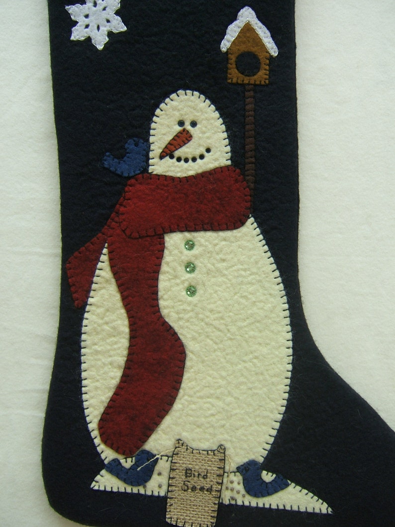 Unique Wool Felt Stocking Hand Appliqued Embellished With a | Etsy